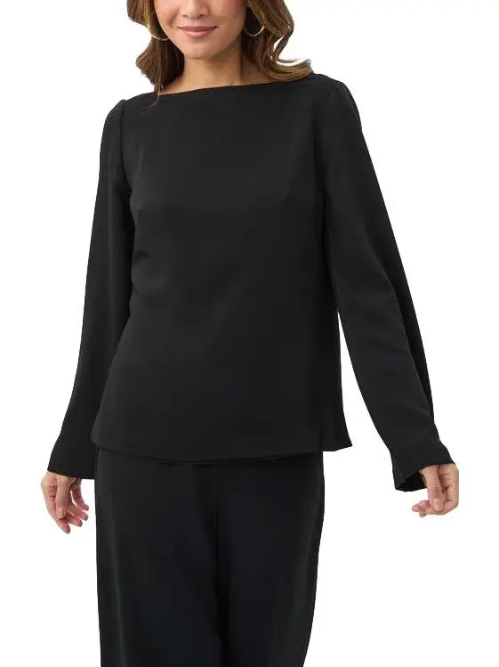 Trina Turk Sarese Long Sleeve Top - Black