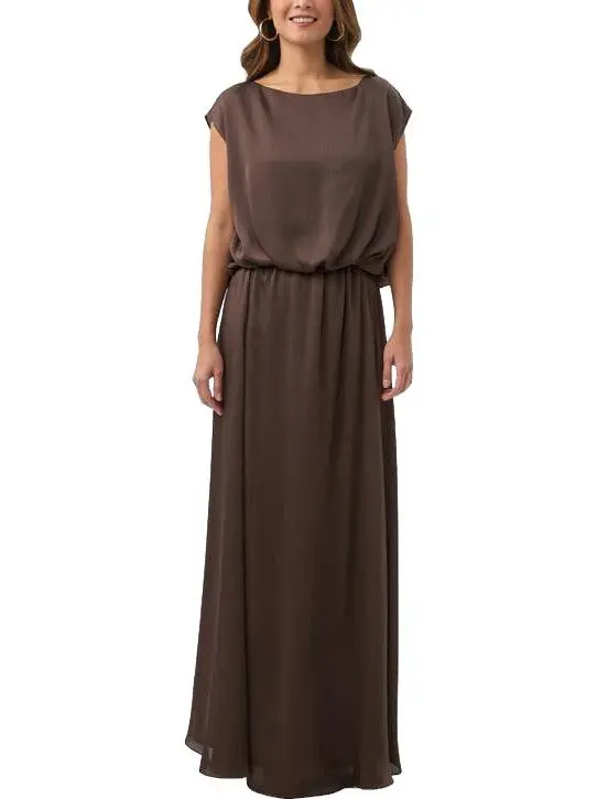 Trina Turk Blouson Maxi Dress - Walnut