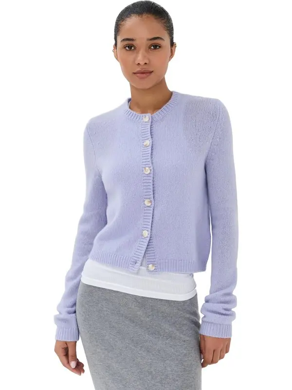 LISA YANG Felicia Cashmere Cardigan - Soft Lavender