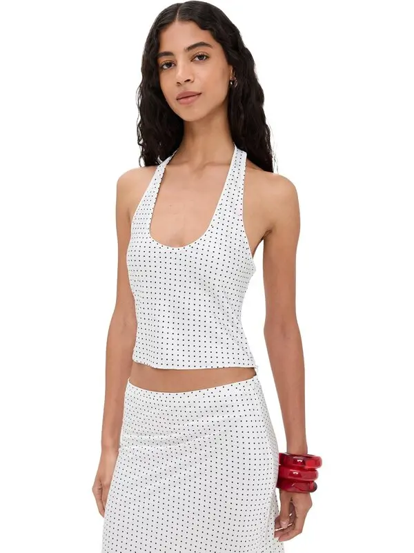 Lioness Roxy Halter Top - Porcelain Polka