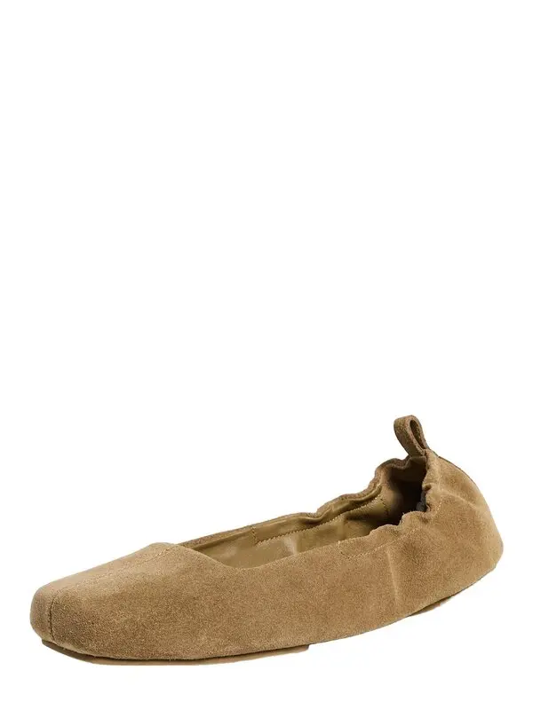 ST. AGNI Suede Ballet Flats - Oak