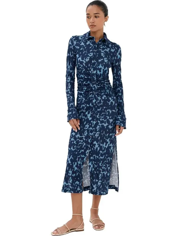 Altuzarra Claudia Midi Dress - Ash Blue Tortoise