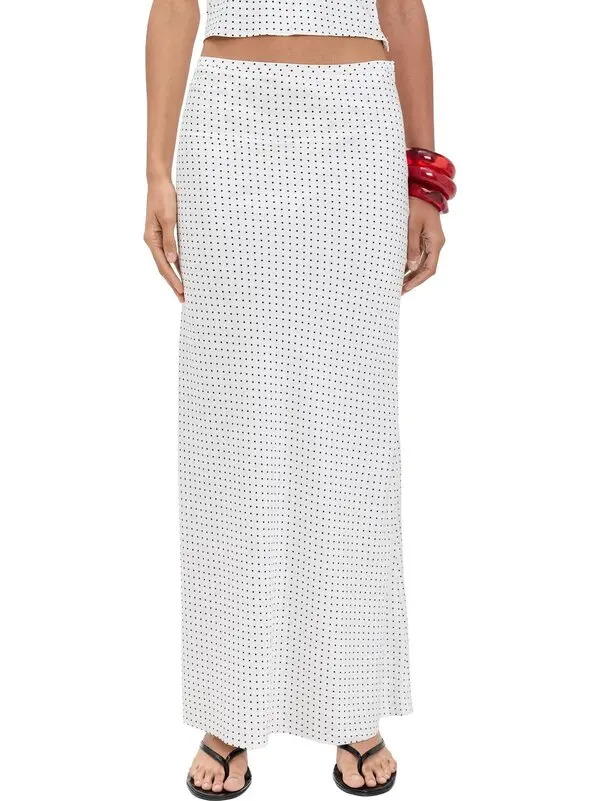 Lioness Hudson Satin Maxi Skirt - Porcelain Polka