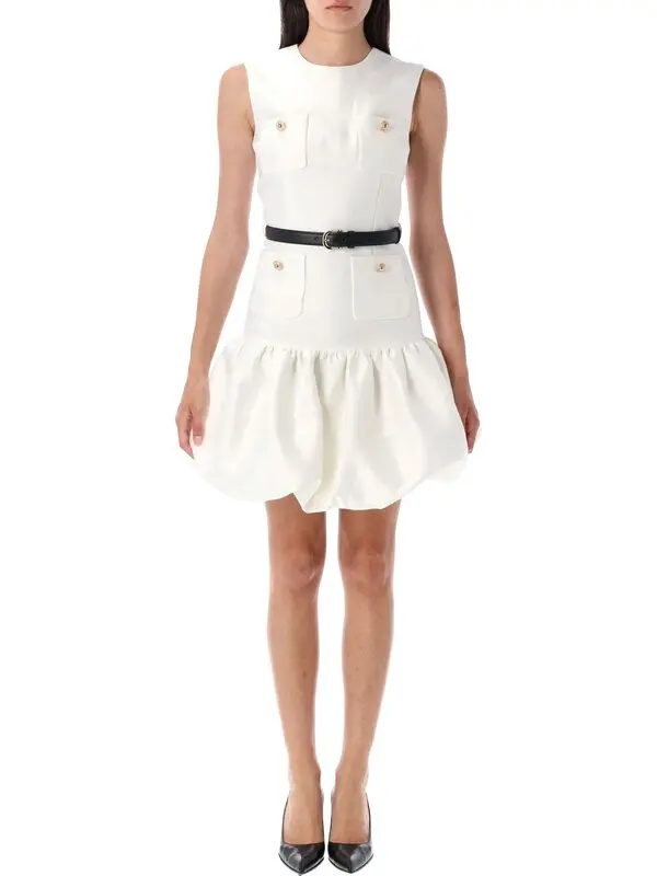 SELF-PORTRAIT Taffeta Mini Dress - White