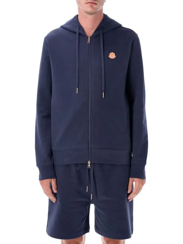 MONCLER X DONALD GLOVER Cotton Zip-up Hoodie - Blue
