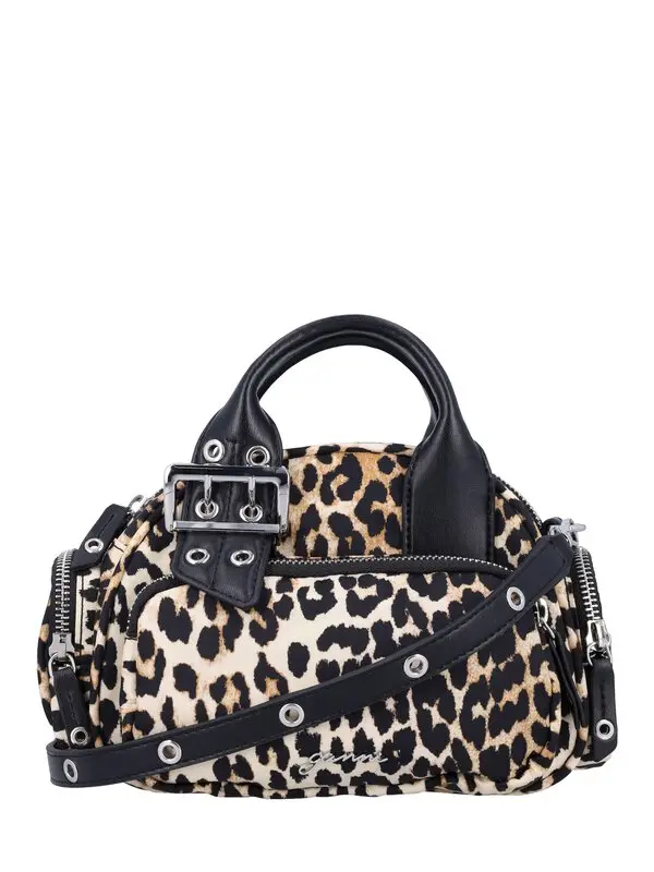 GANNI Mini Polochon Bag - Leopard Print