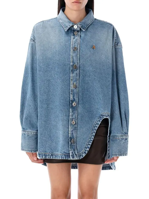 Attico Diana Denim Shirt Jacket - Blue