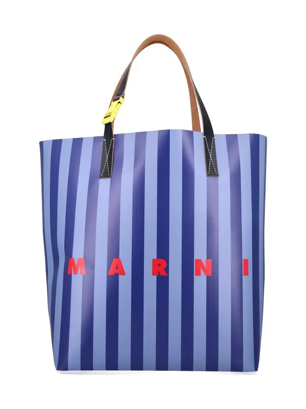 Marni Tribeca Shopper - Light Blue Stripes
