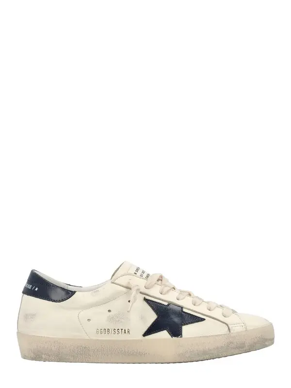 Golden Goose Super-star Leather Sneakers - Beige Night Blue