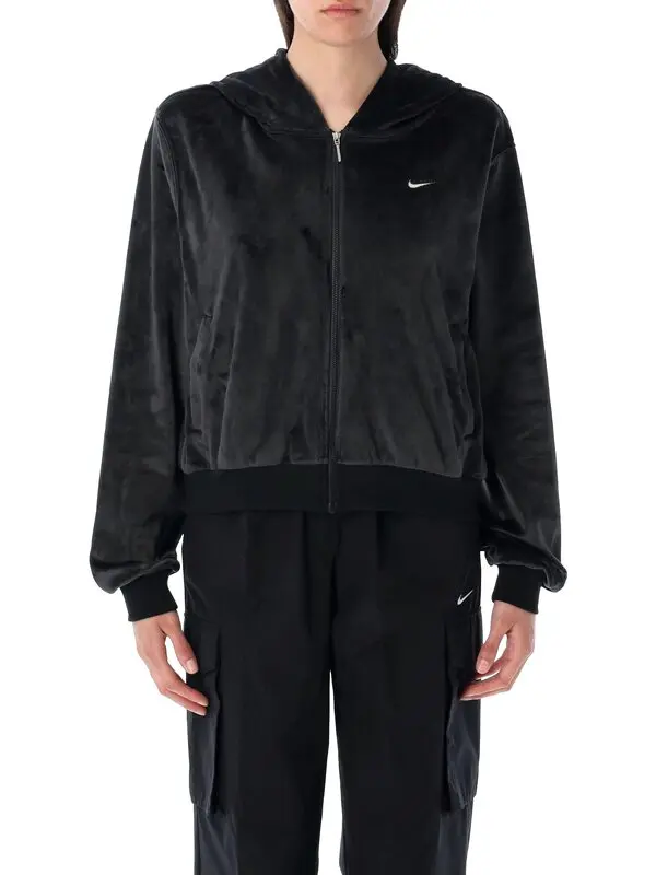 Nike Velour Full-zip Hoodie - Black