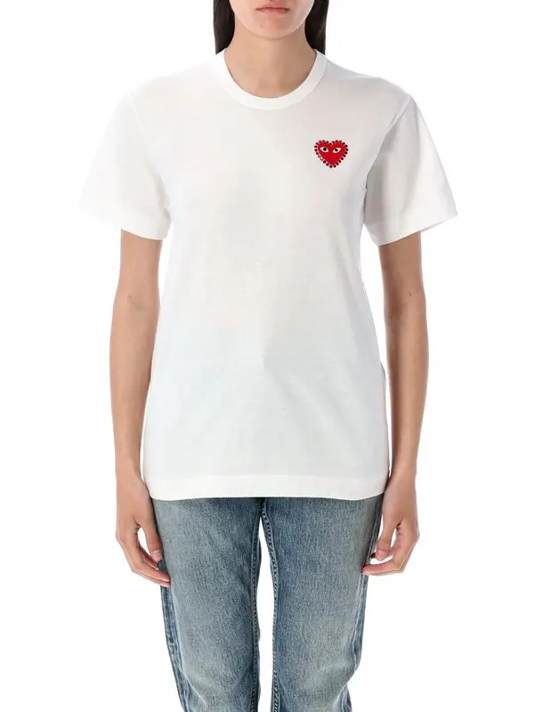 Play Comme Des Garcon T-shirt And Polo - White Red