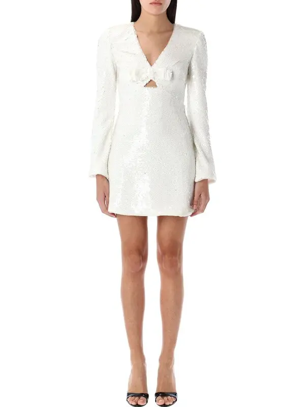 SELF-PORTRAIT Sequin Mini Dress - White