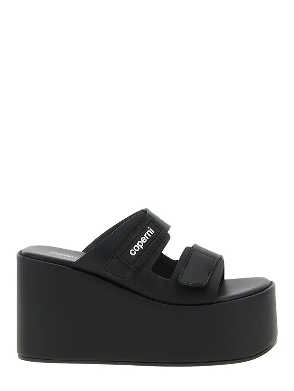 Coperni Patch Wedge Sandal - Black