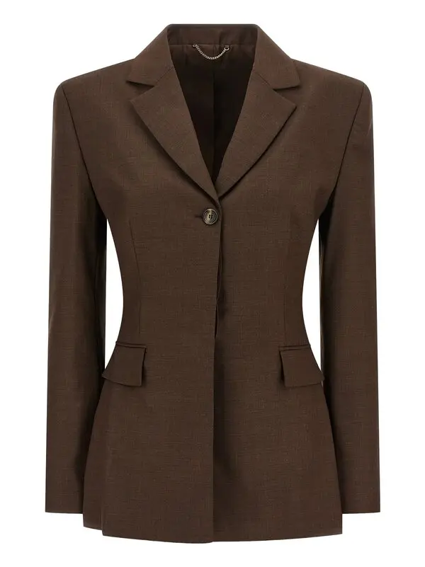 Magda Butrym 03' Single-breasted Wool Blazer - Brown