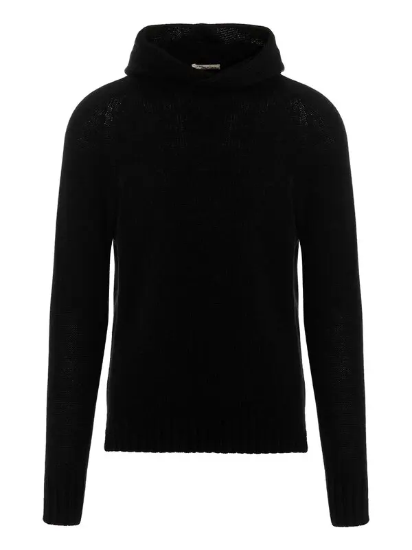 MA'RY'YA Hooded Cashmere Blend Sweater - Black