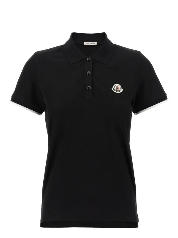 Moncler Logo Patch Polo Shirt - Black