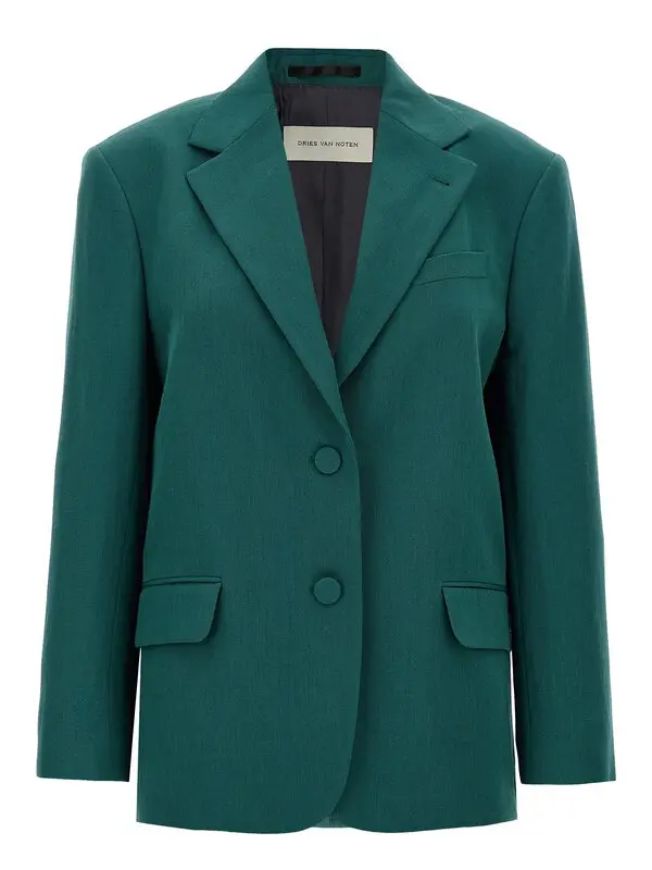 Dries Van Noten Birdy Wool-blend Blazer - Green
