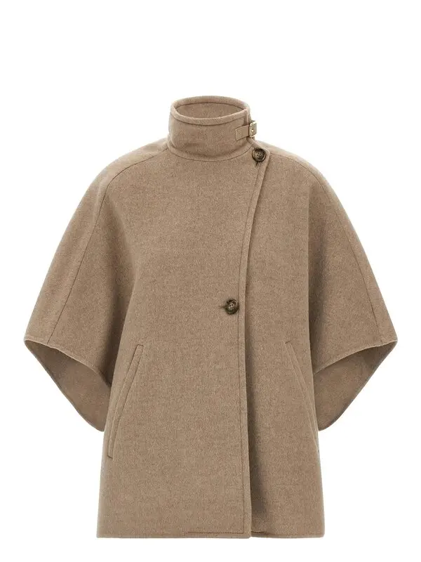 Max Mara Derrik' Double Cashmere Cape - Beige