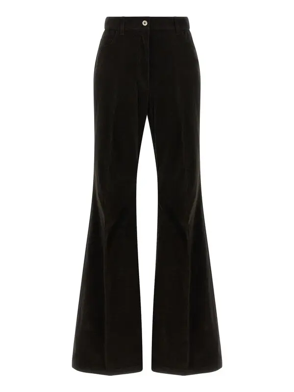 FERRAGAMO Velvet Flared Trousers - Brown