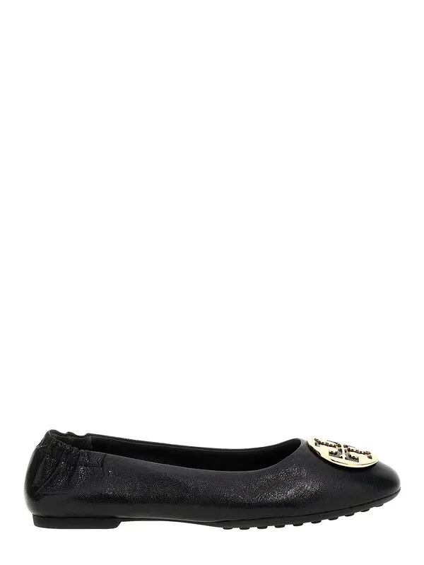 Tory Burch Logo Ballerina Flats - Black