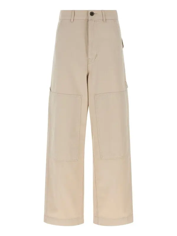 Max Mara Caronte Cotton Drill Trousers - Beige