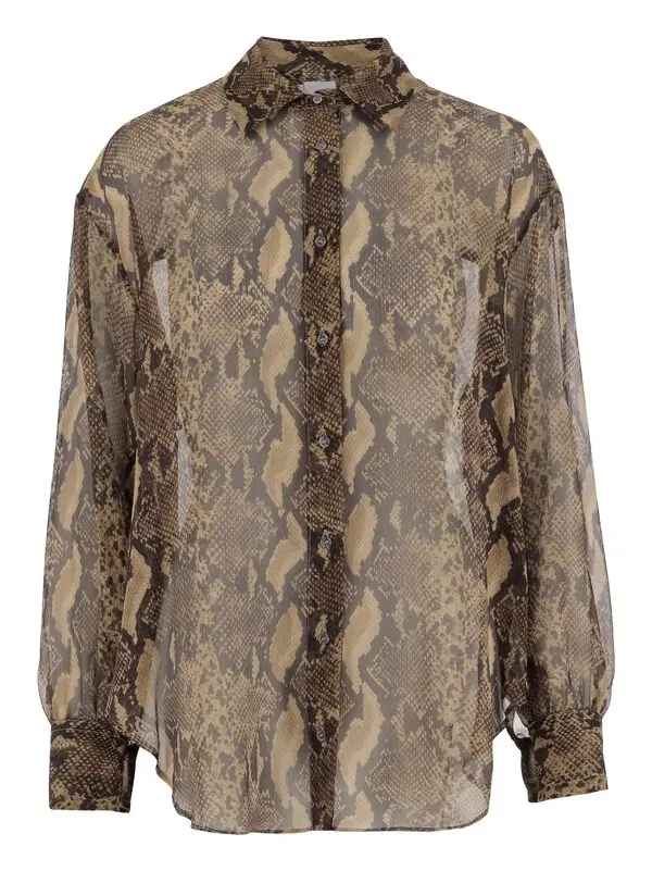 Aspesi Python Print Silk Shirt - Red