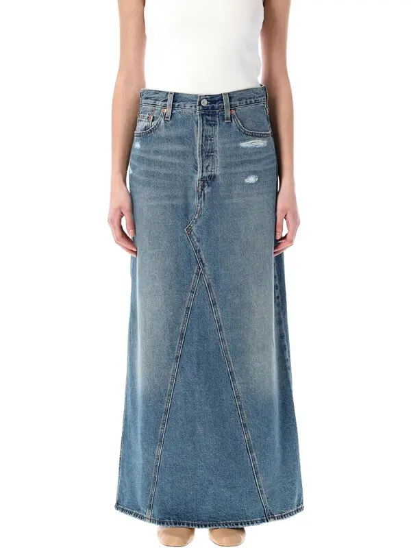 LEVI'S Denim Maxi Skirt - Verified Vintage Bluee