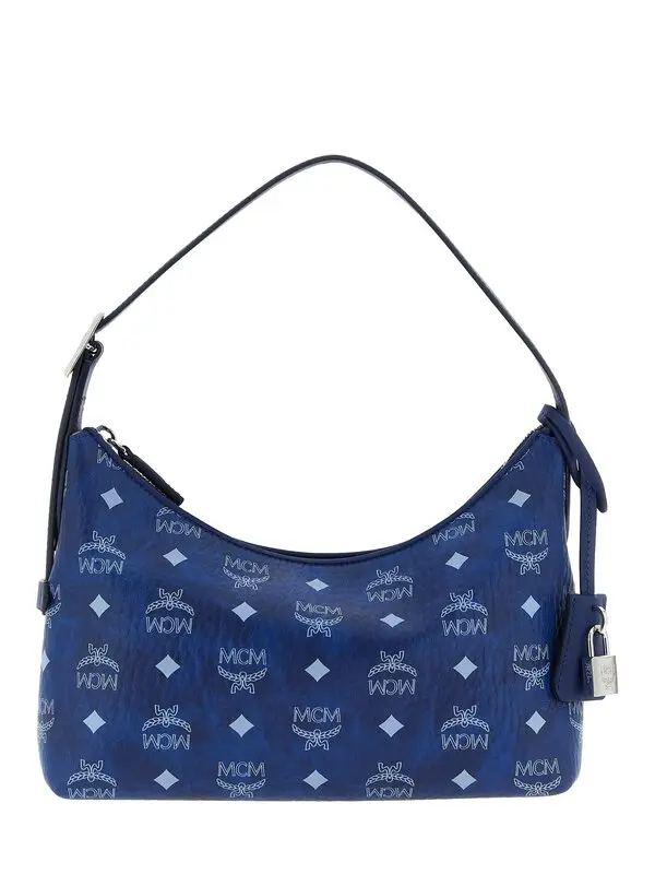 Mcm Aren Hobo Small Shoulder Bag - Blue