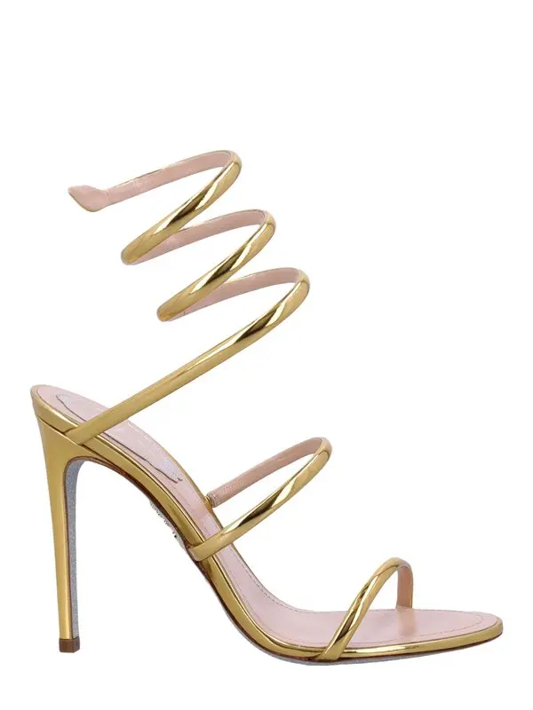 Rene Caovilla Cleo Metallic Sandal - Golden