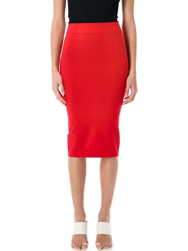 ANDREĀDAMO Sculpting Midi Skirt - Red