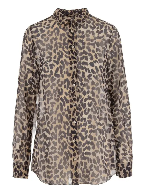 Aspesi Silk Leopard Print Shirt - Red