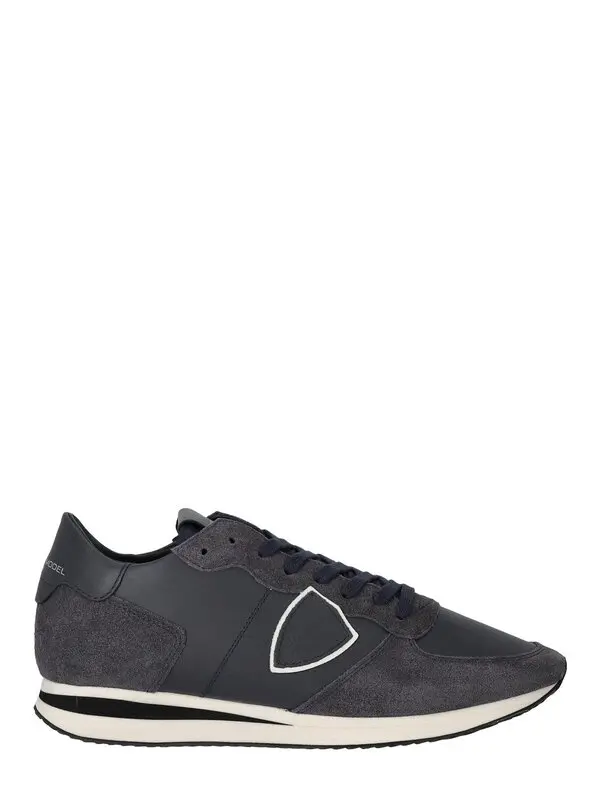 Philippe Model Leather And Suede Low Top Sneakers - Blue
