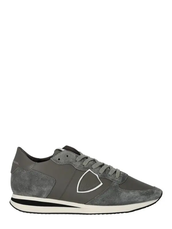 Philippe Model Leather And Suede Sneakers - Grey