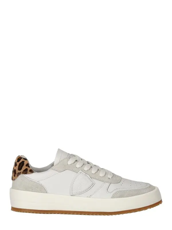 Philippe Model Low Top Animal Print Sneakers - White