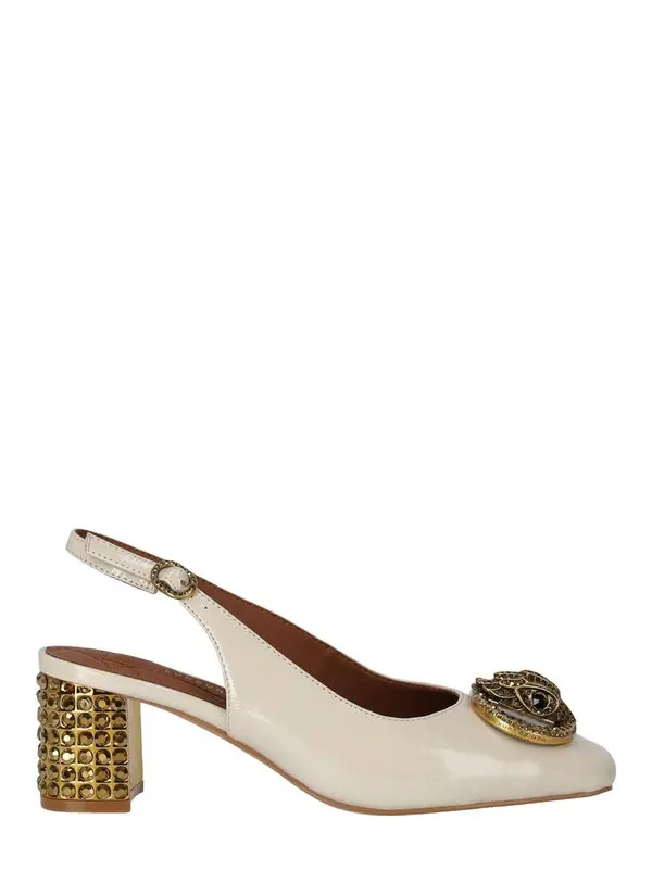 Kurt Geiger Chelsea Block Slingback Pumps - Ivory