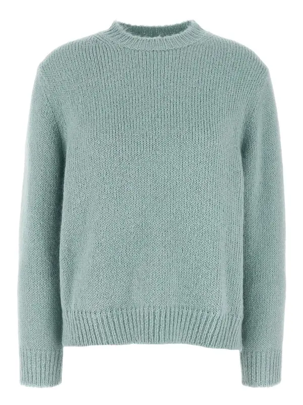 JIL SANDER Crewneck Alpaca Wool Sweater - Light Blue