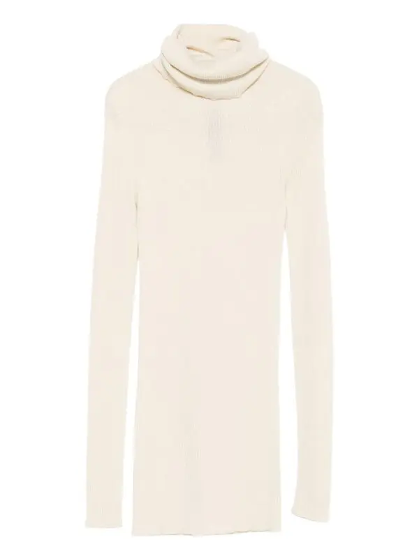 Rick Owens Wool Turtleneck Sweater - Beige