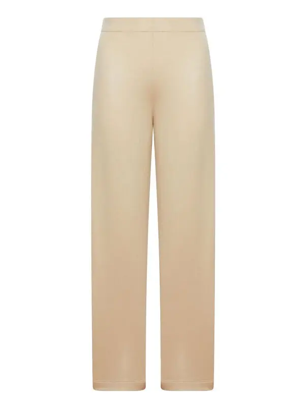 Max Mara Wide Leg Jersey Trousers - Beige