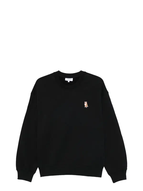 Maison Kitsuné Standing Fox Cotton Sweatshirt - Black