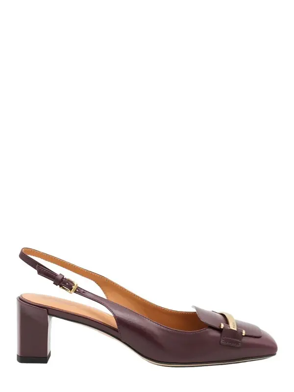 TOD'S Leather Slingback Pumps - Brown