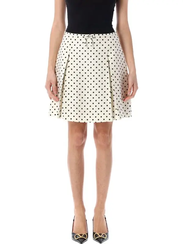 Valentino Garavani Polka Dot Mini Skirt - Ivory + Black