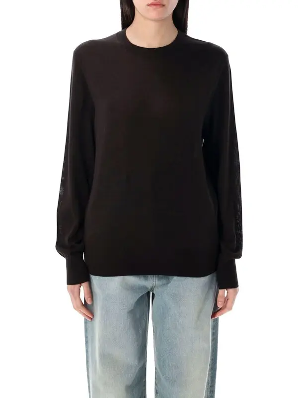 RHEA Crew Neck Merino Wool Sweater - Brown