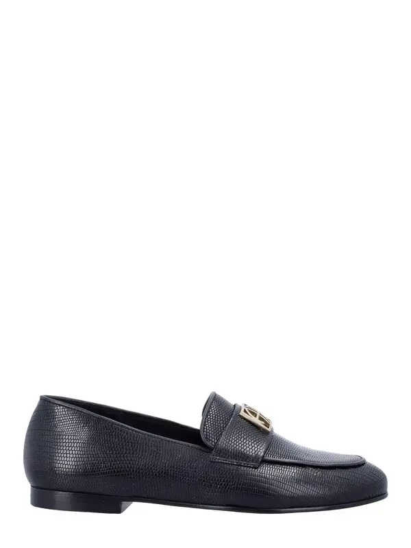 ANINE BING Corinne Monogram Loafers - Black