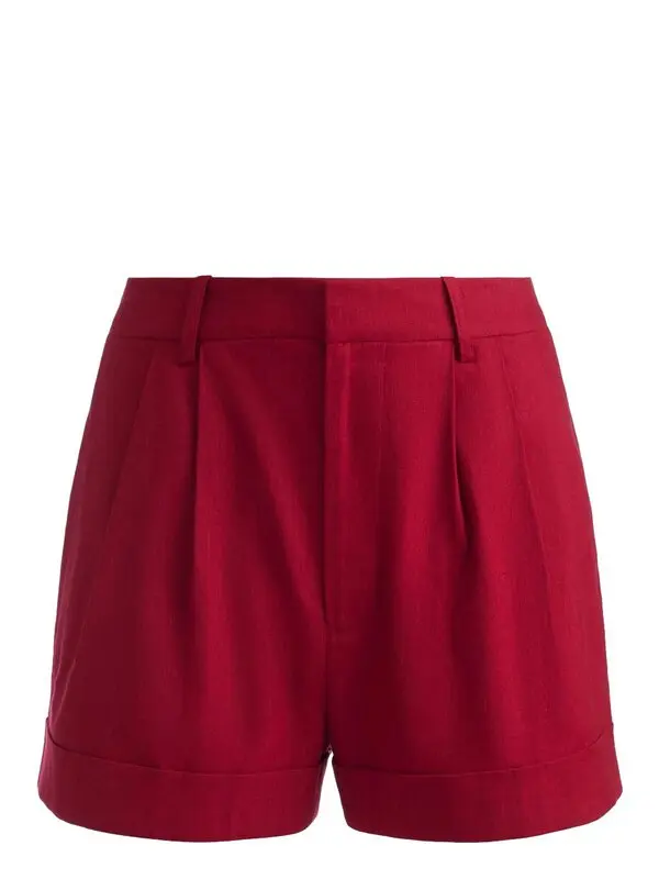 Alice + Olivia Conry Linen Blend Shorts - Red