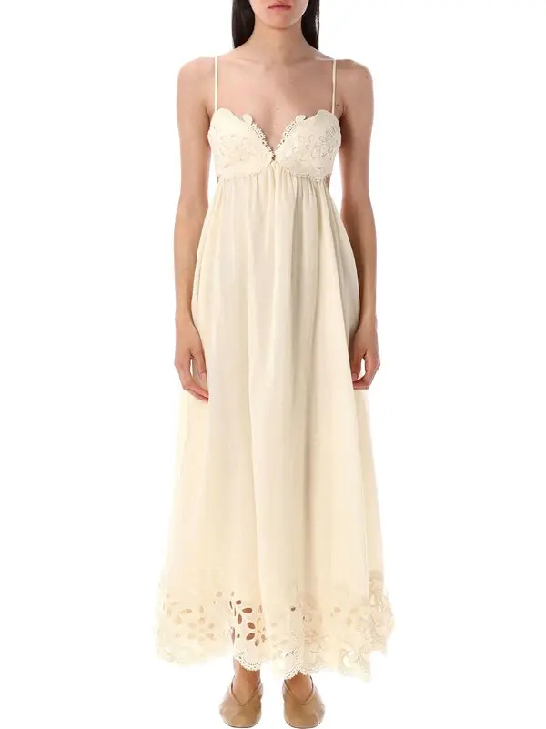 Zimmermann Coco Embroidered Maxi Dress - White