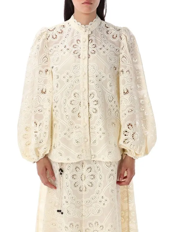 Zimmermann Rhiannon Embroidered Blouse - White