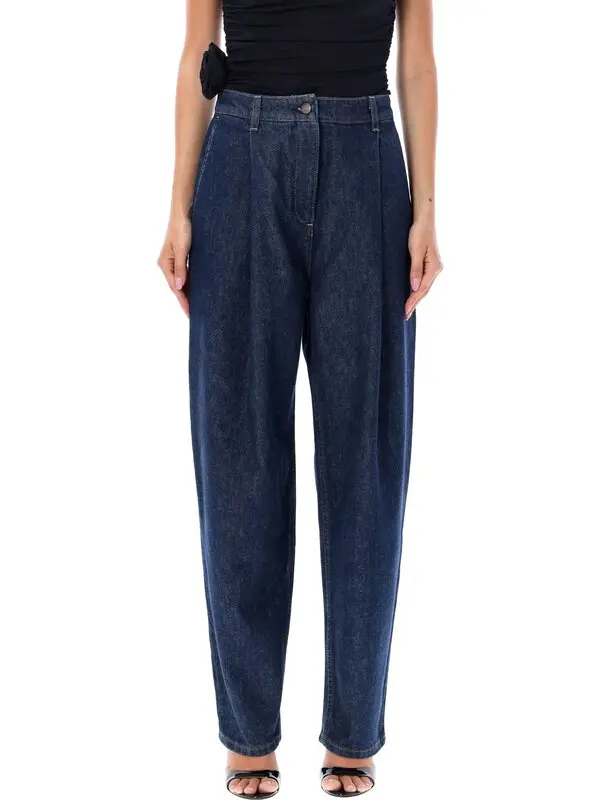 Magda Butrym Pleated Jeans - Blue