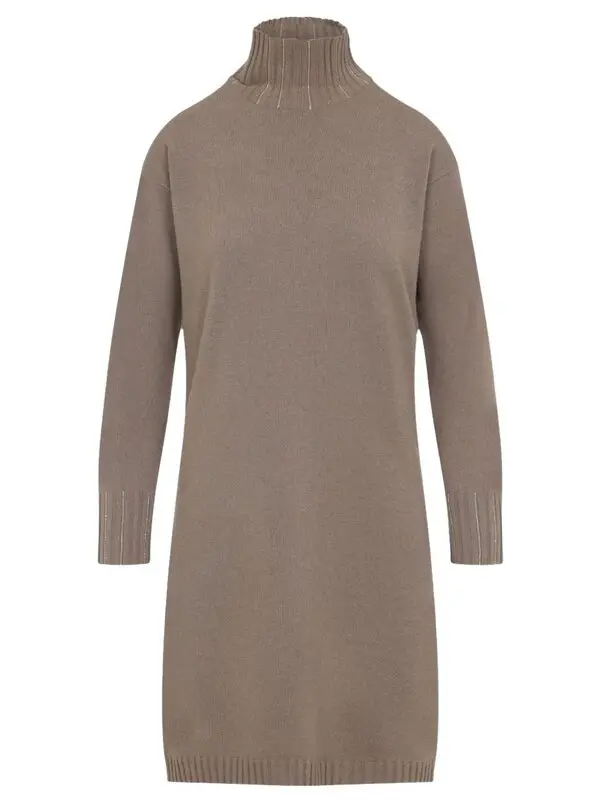 Fabiana Filippi Wool Short Dress - Brown