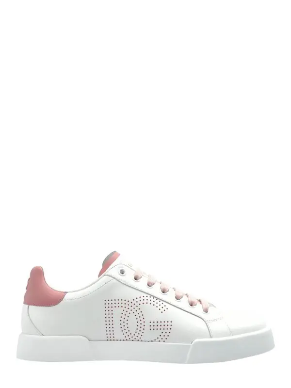 Dolce & Gabbana Portofino Leather Sneakers - Pink