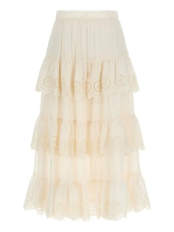 Zimmermann Lucky Maxi Skirt - White